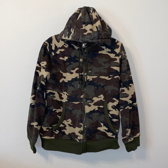 George | Jackets & Coats | George Mens Large Fleecelined Camo Hooded ...